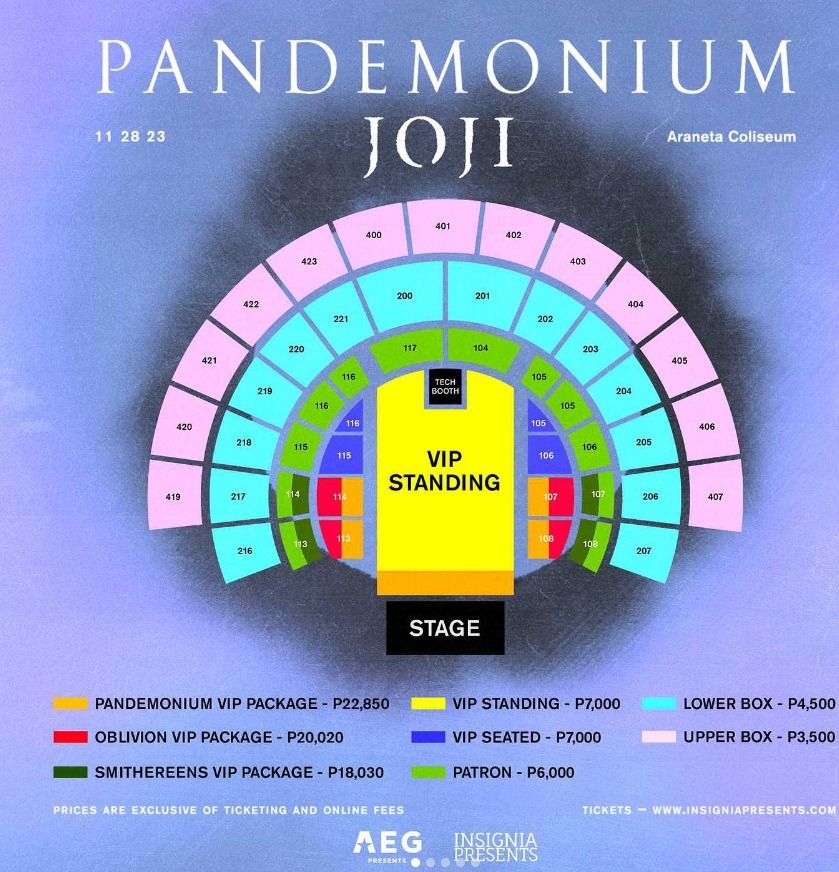 JOJI PANDEMONIUM CONCERT TOUR UPPERBOX (2 TICKETS), Tickets & Vouchers ...