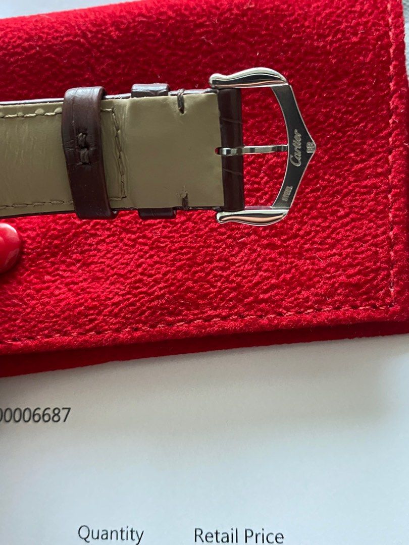 Cartier Tank Must Large Brown Croco Leather Watch Strap with Ardillon ...