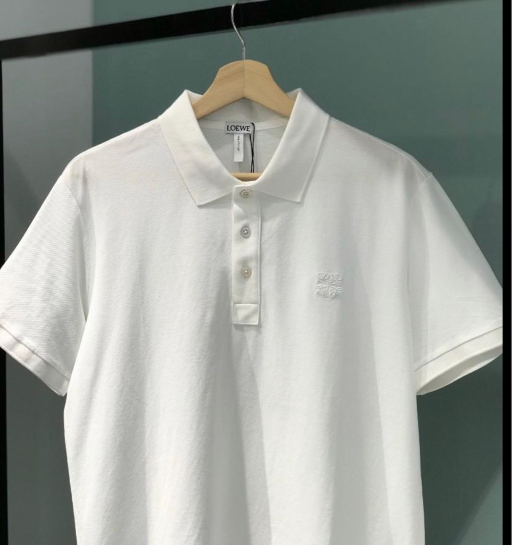 Loewe plain white polo, Men's Fashion, Tops & Sets, Tshirts & Polo ...