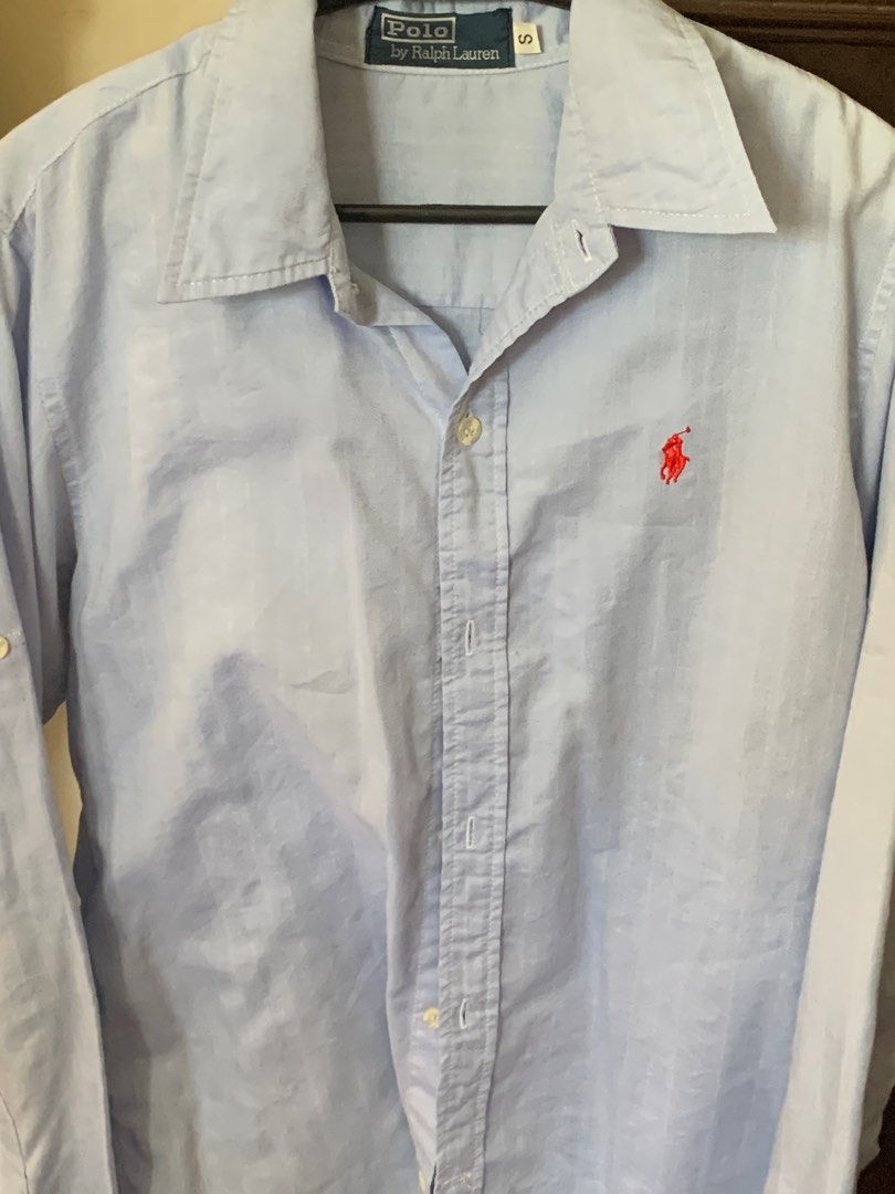 long sleeve button down polo by ralph lauren in baby blue, Men's ...