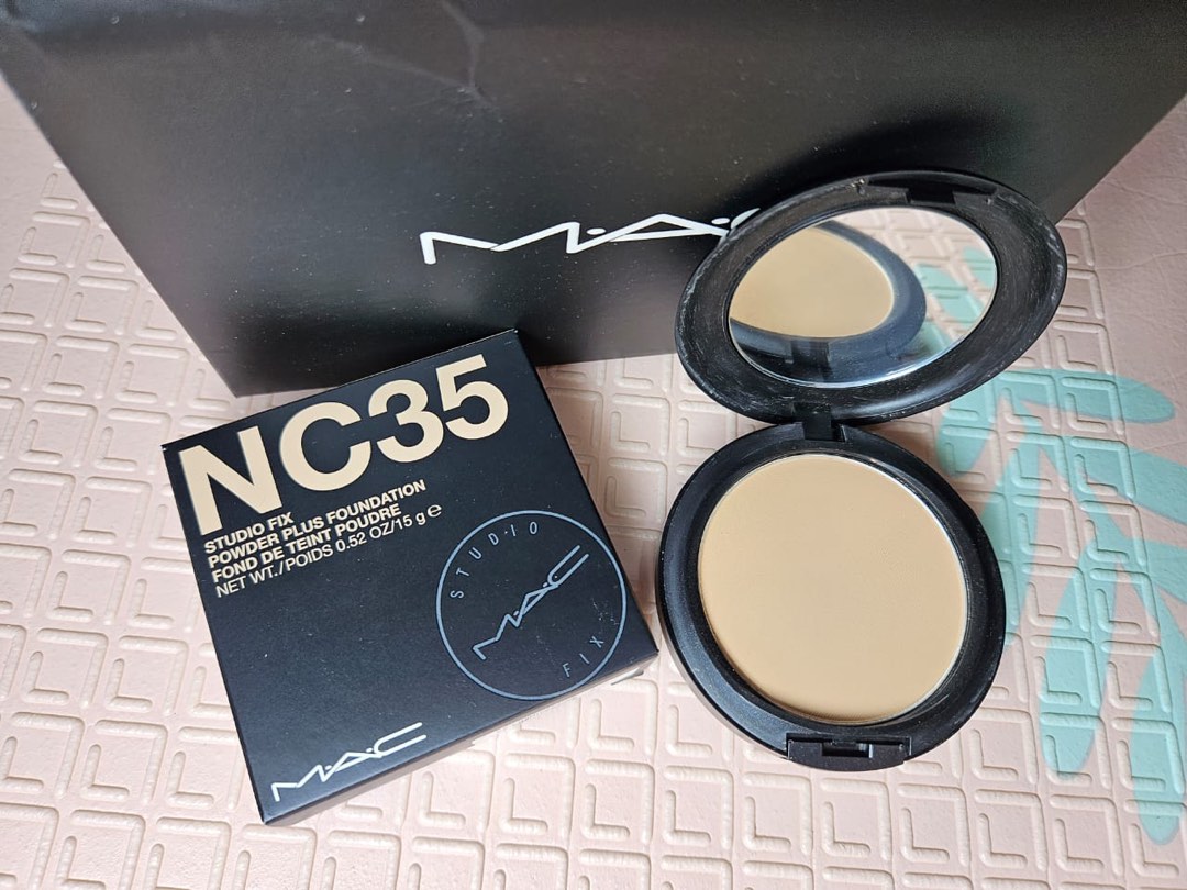 MAC Fix Powder Plus Foundation NC35 Original, Kesehatan & Kecantikan ...