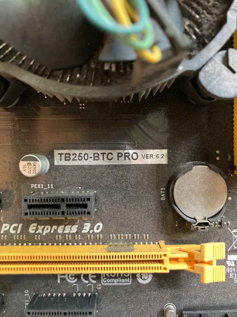 Mining Rig Frame With TB250-BTC Pro Motherboard and CPU, Computers & Tech, Parts & Accessories ...