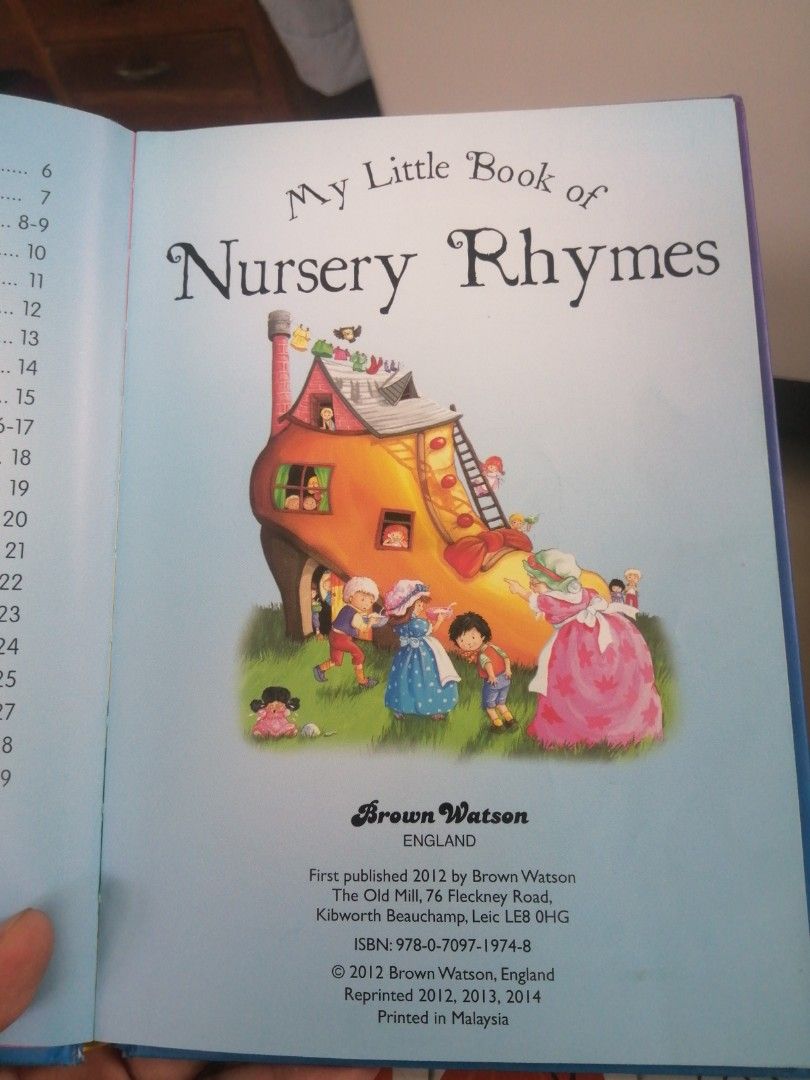 My Little Book of Nursery Rhymes, Hobbies & Toys, Books & Magazines ...