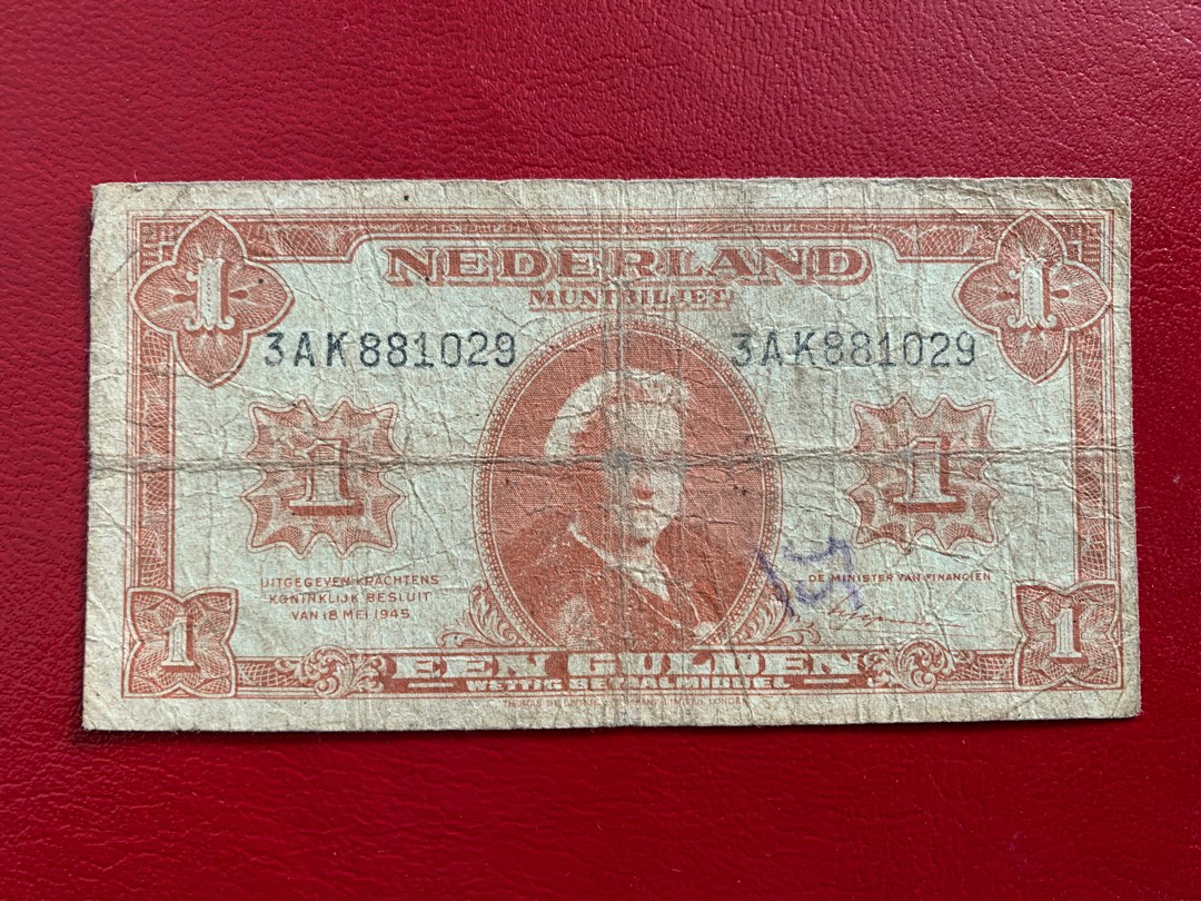 Nederland 1 Gulden 1945 Banknote, Hobbies & Toys, Collectibles ...