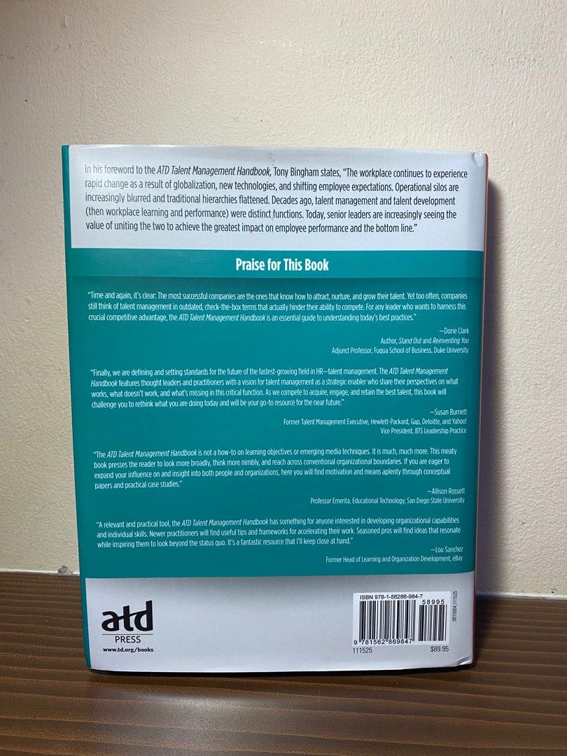 (NEW) Atd Talent Management Handbook by Terry Bickham, Editor (HRM 331 ...