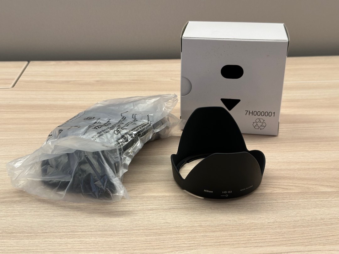 Nikon HB-63 hood and CL-1118 cloth bag, Photography, Photography ...