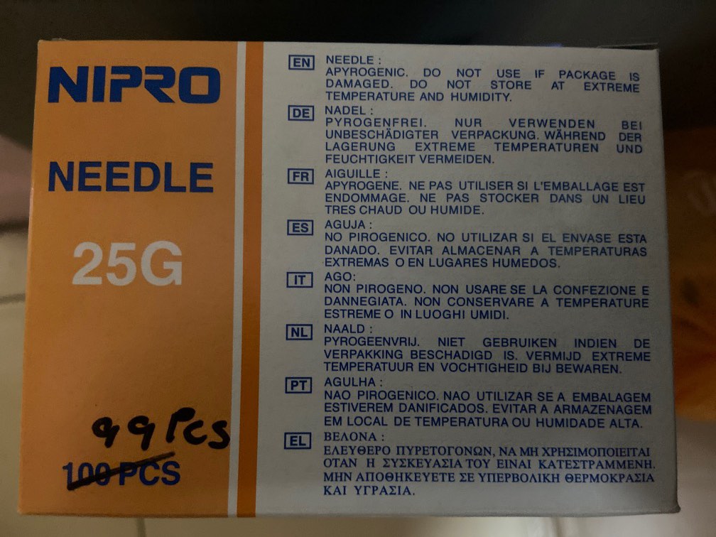 NIPRO NEEDLE, Health & Nutrition, Medical Supplies & Tools on Carousell