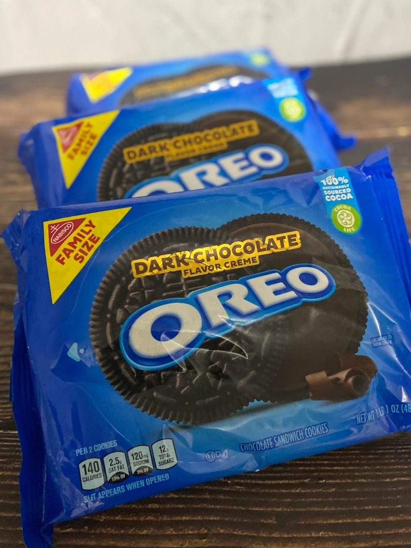 OREO US | Dark Chocolate Creme Chocolate Sandwich Cookies, Family Size ...