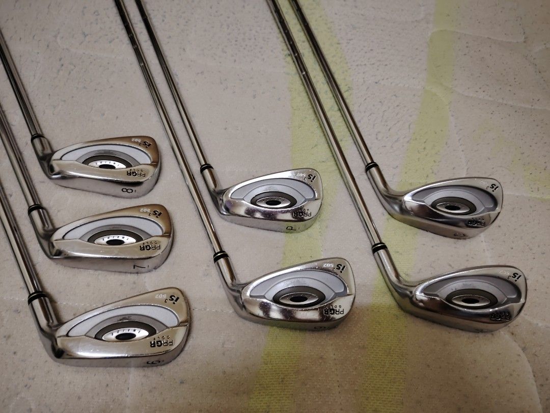 PRGR Golf IS3 502 7pcs (6-S) R Flex Light Spec Steel Shaft Iron Set, Sports Equipment, Sports ...