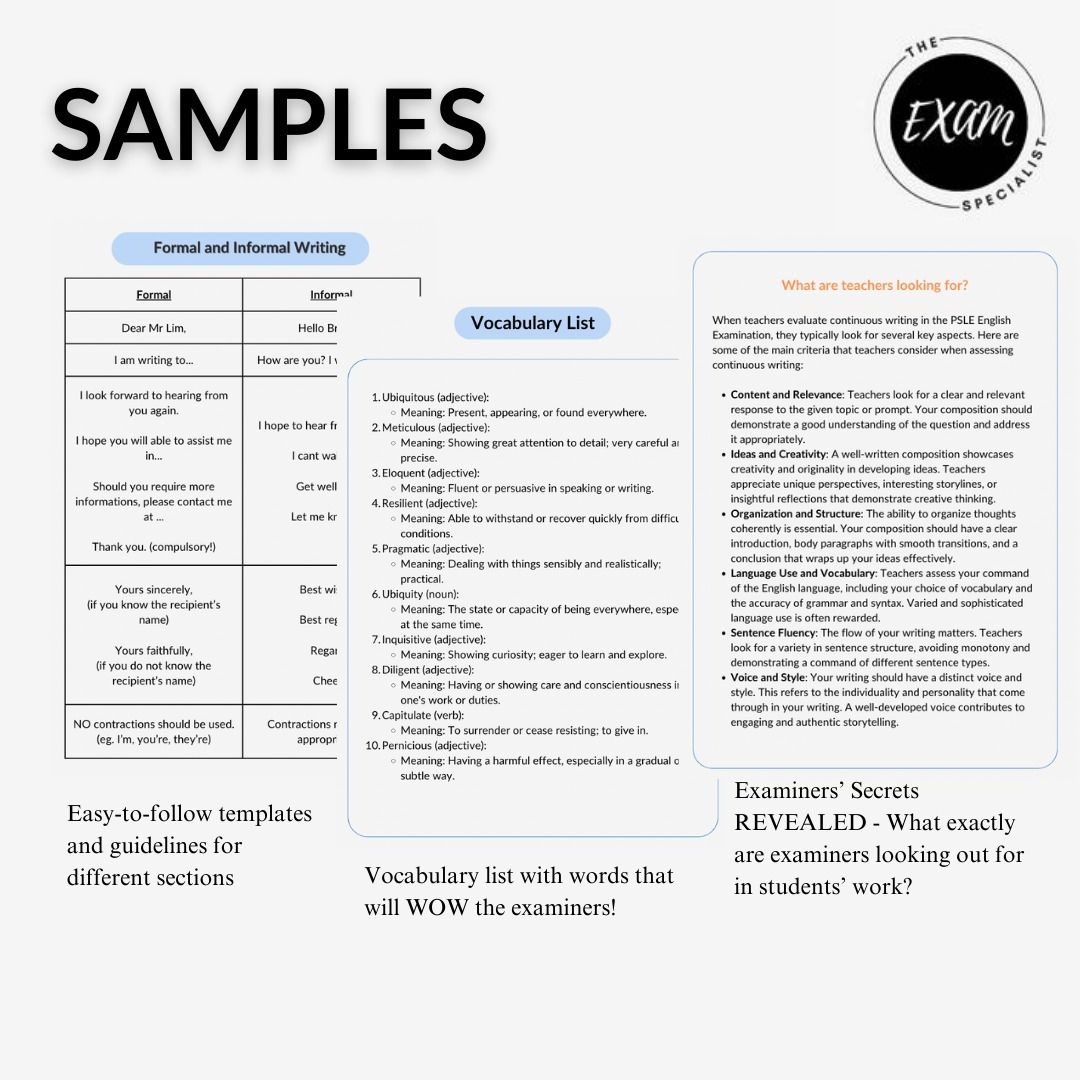 PSLE English 2025 Package (P5 P6 | Notes | Past Year Prelim Papers ...