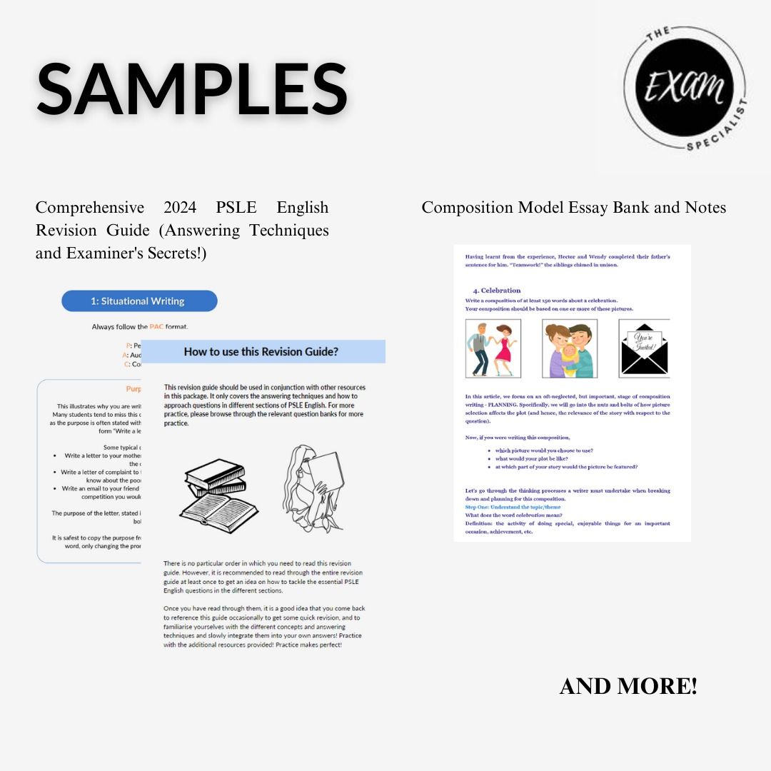 PSLE English 2024 Preparatory Package (P5 P6 | Notes | Past Year Prelim ...