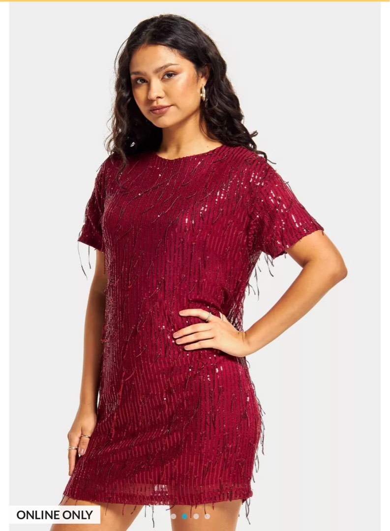 Red glitz and glam dress, Women's Fashion, Dresses & Sets, Evening ...