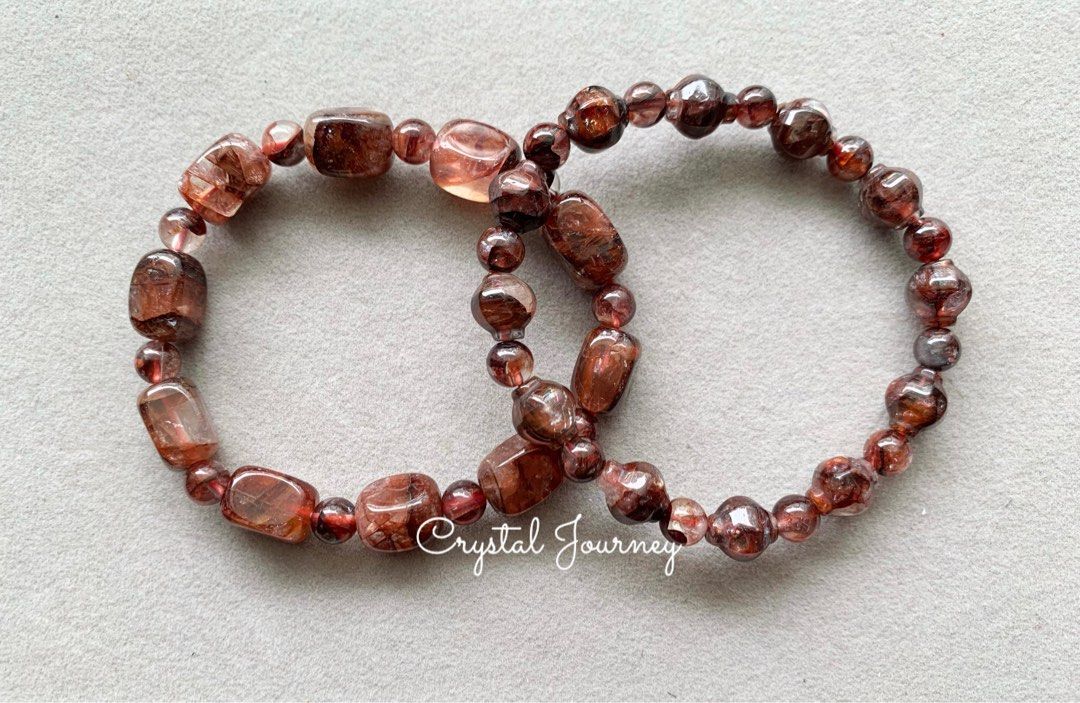 Red Hematoid Quartz Bracelets, Women's Fashion, Jewelry & Organisers ...