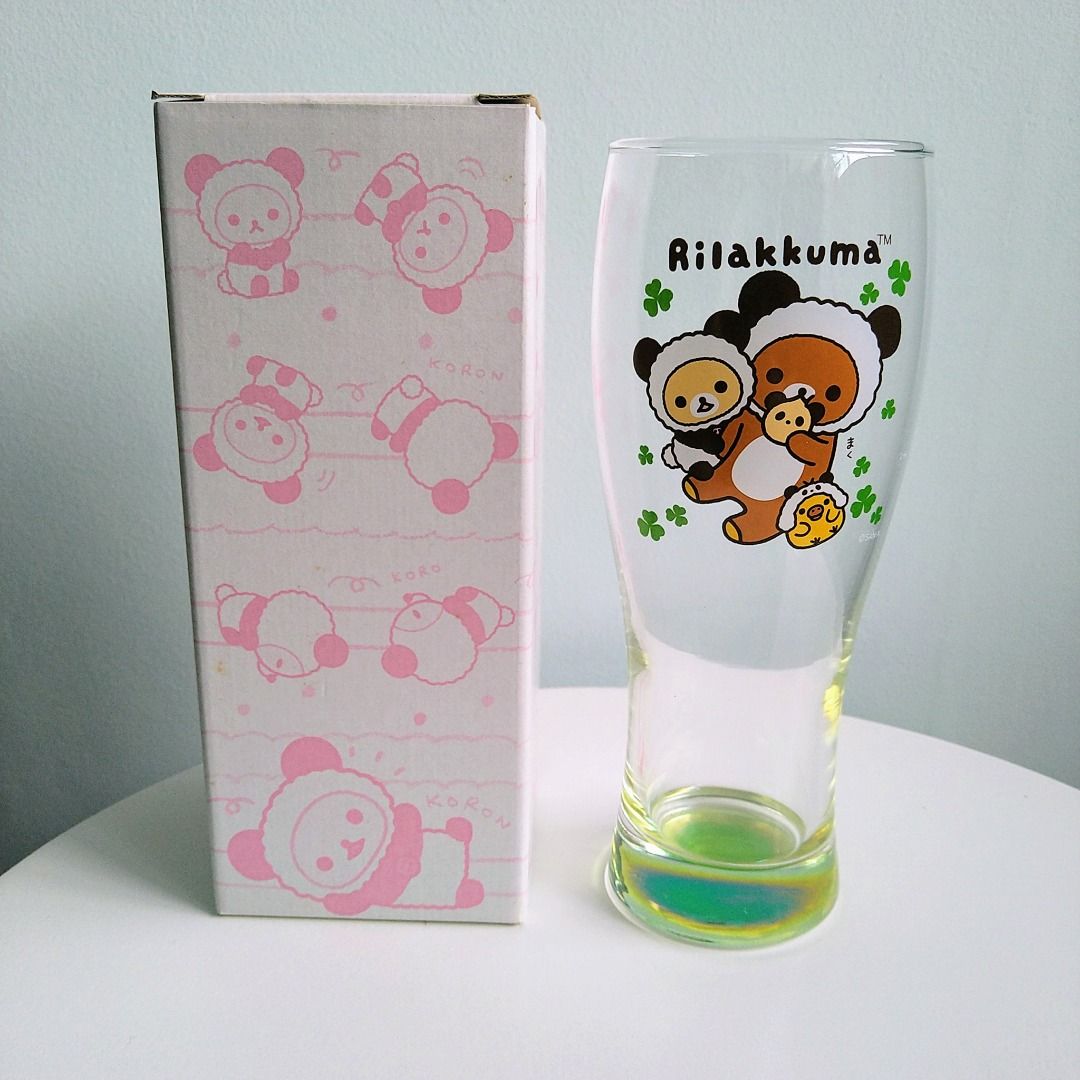Rilakkuma Kuji Panda & Clover Series Tall Glass, Hobbies & Toys ...