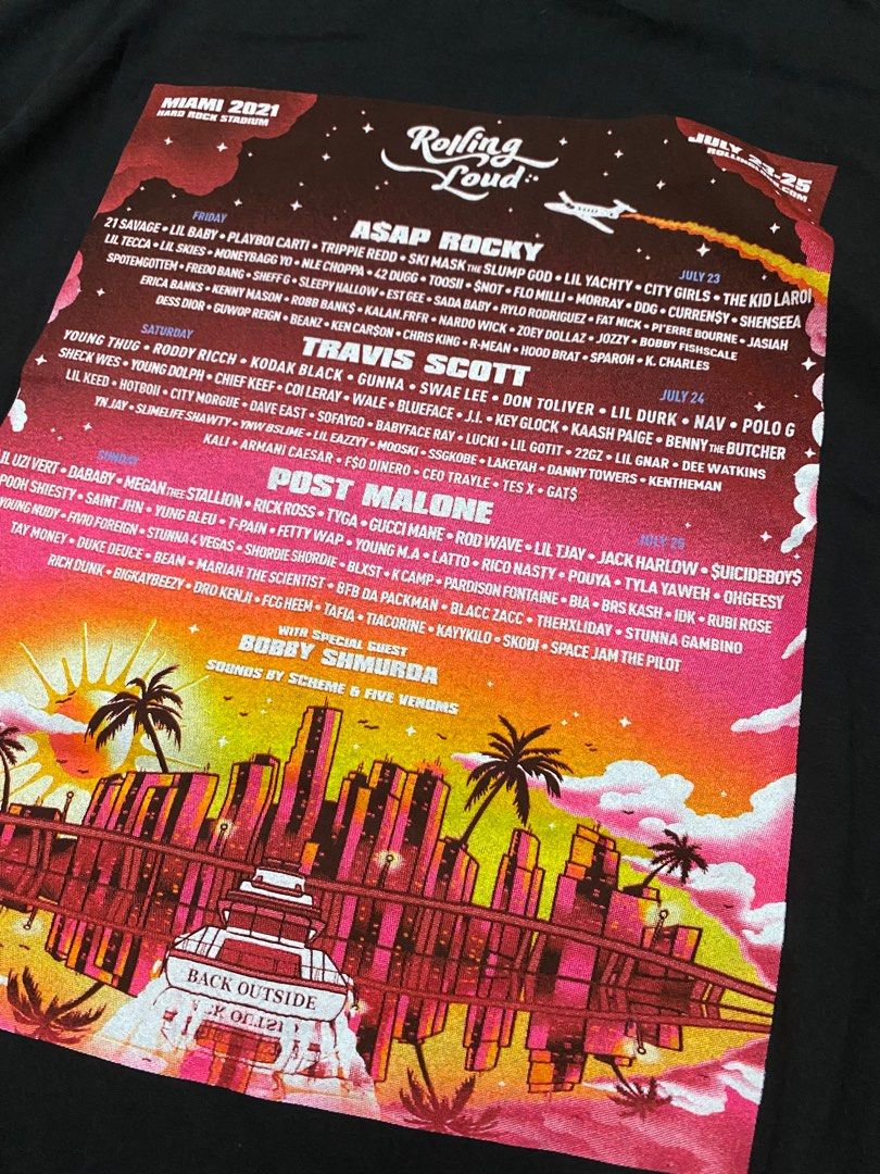 Rolling Loud 2021 Miami Tour Tee, Men's Fashion, Tops & Sets, Tshirts ...