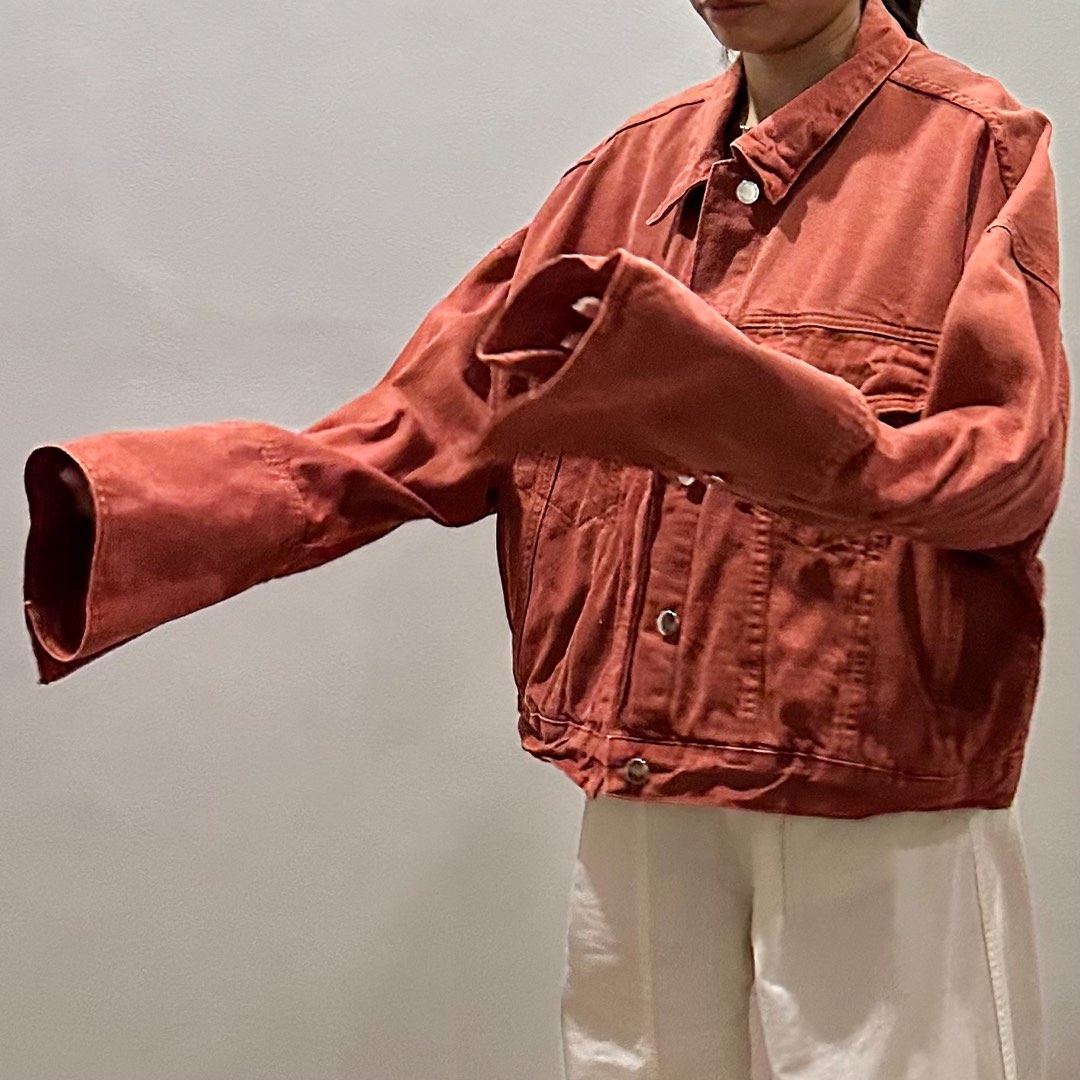 Rust Denim Jacket Zara, Women's Fashion, Coats, Jackets and Outerwear ...