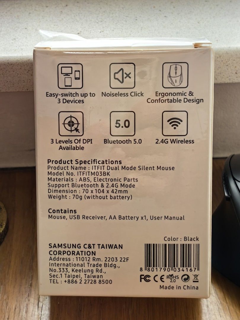 Samsung ITFIT Dual Mode Silent Mouse, 電腦＆科技, 電腦周邊及配件, 電腦滑鼠及相關產品 - Carousell