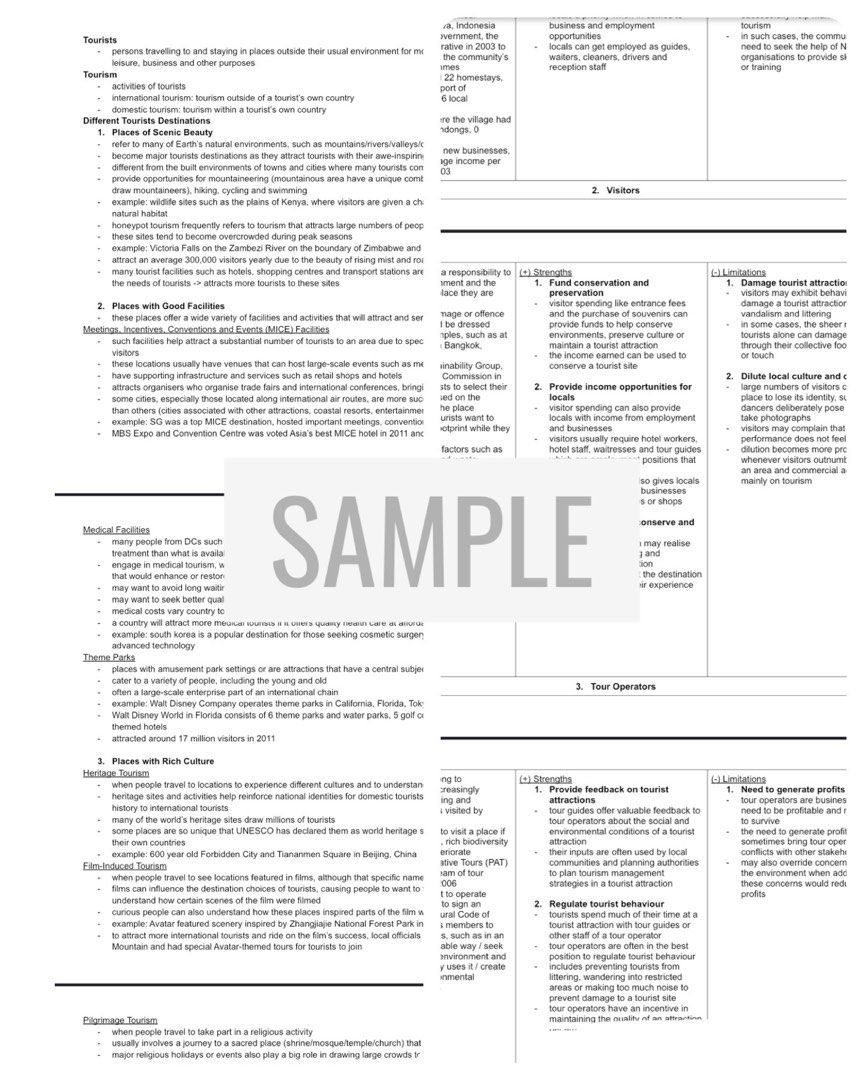 sec 3&4 geography notes (tourism, food, tectonic plates + fieldwork ...