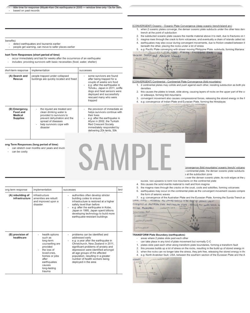 sec 3&4 geography notes (tourism, food, tectonic plates + fieldwork ...