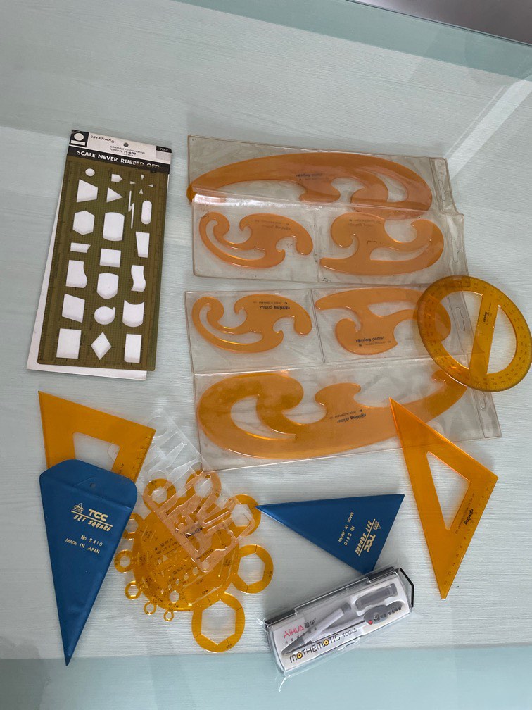 Set square and curve rulers, Hobbies & Toys, Stationery & Craft ...
