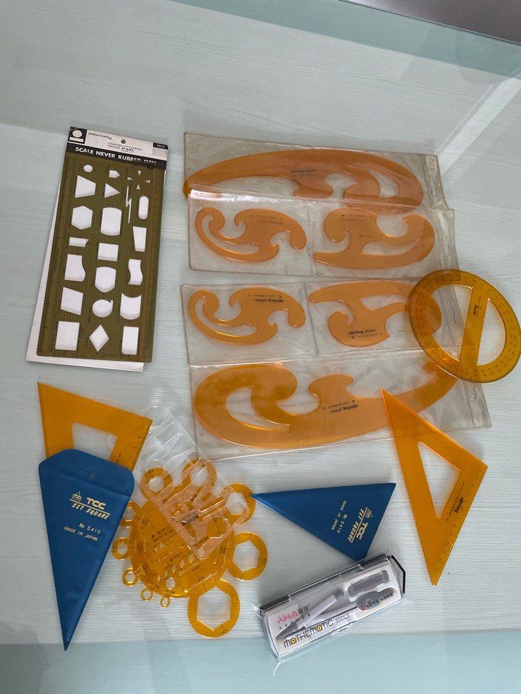 Set square and curve rulers, Hobbies & Toys, Stationery & Craft ...