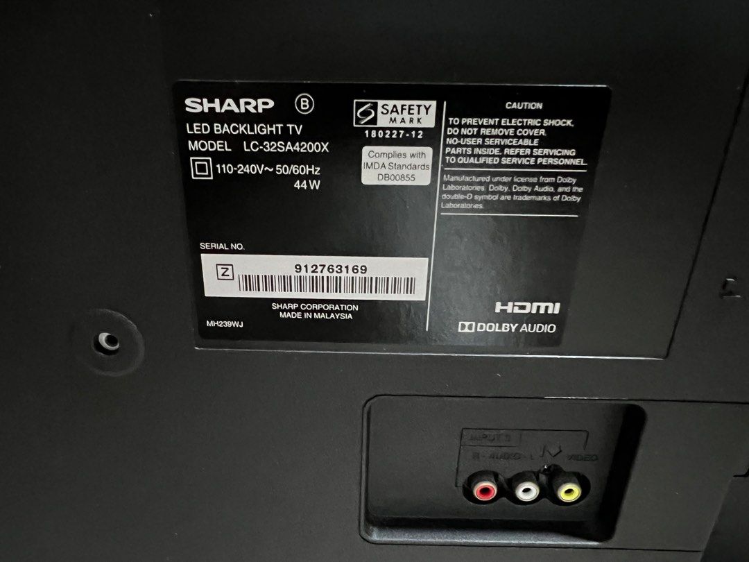 Sharp 32 inch HD Ready LED TV with DVBT2, TV & Home Appliances, TV ...