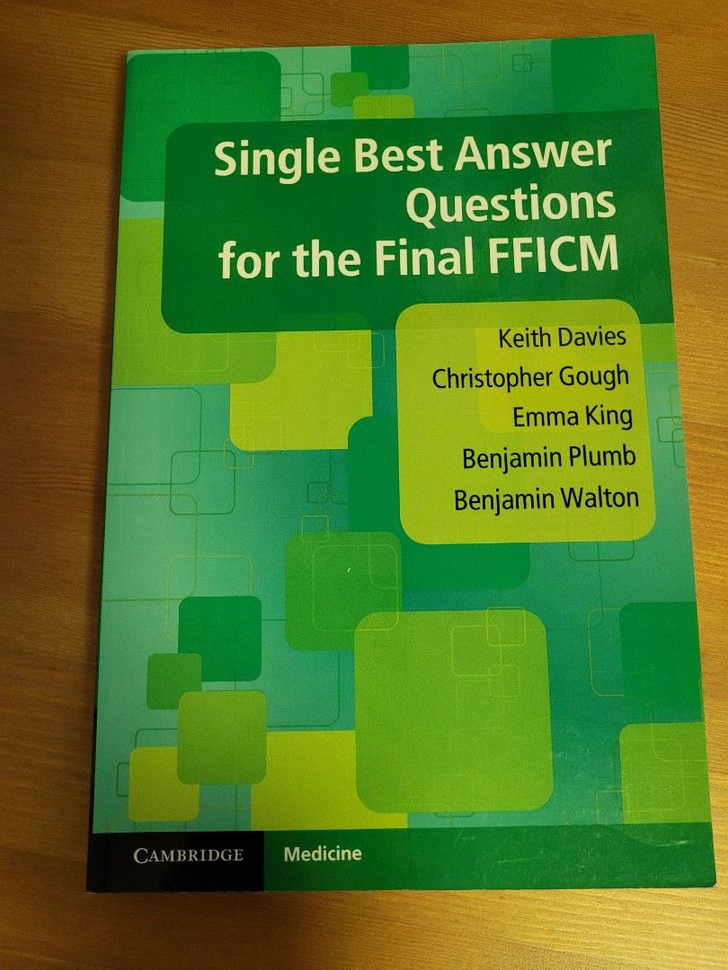 Single best answer questions for the final fficm, Hobbies & Toys, Books ...