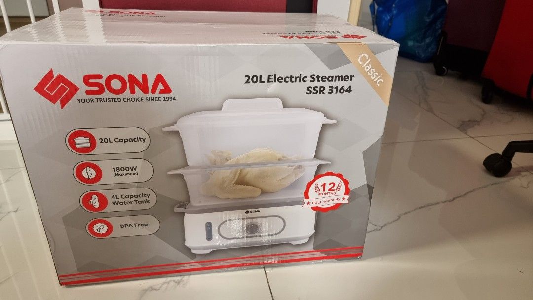 SONA 20L Electric Steamer SSR 3164, TV & Home Appliances, Kitchen ...