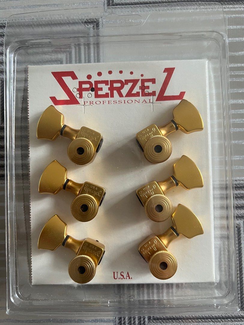 Sperzel 3x3 LOCKING tuners set - Satin Gold, Hobbies & Toys, Music ...