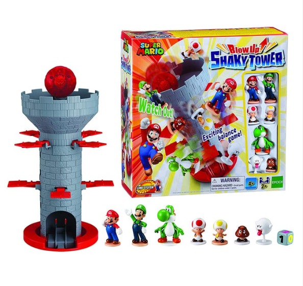 Super Mario Blow Up Shaky Tower Balancing Game by Epoch Games, Hobbies ...