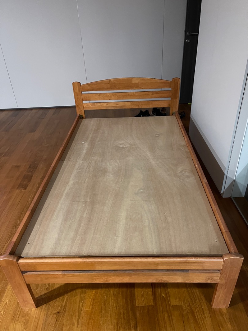 Super single bed frame (self-collect, no negotiation), Furniture & Home ...