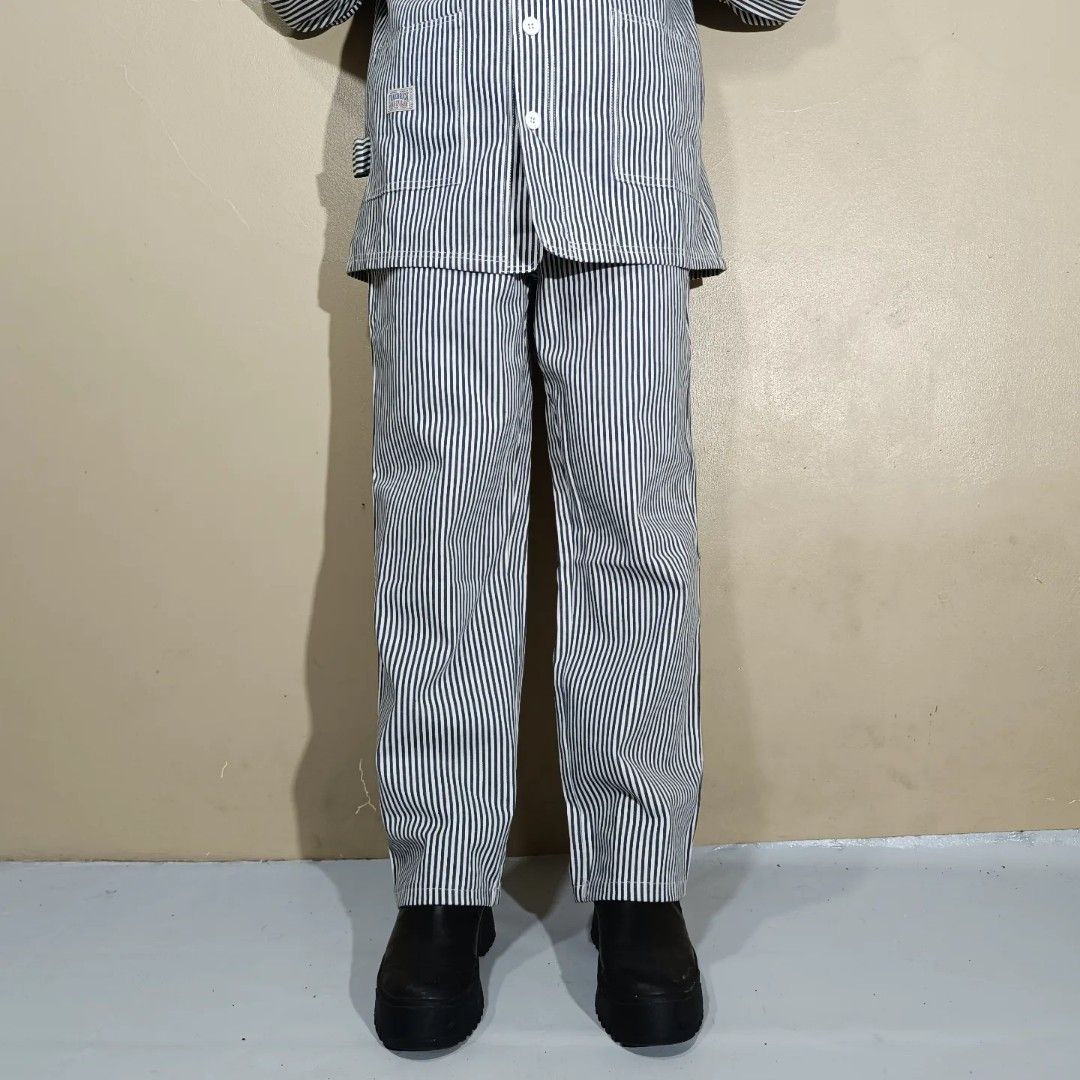 Takebrick Built on Basic Hickory Stripe Carpenter / Worker Pants., Men ...