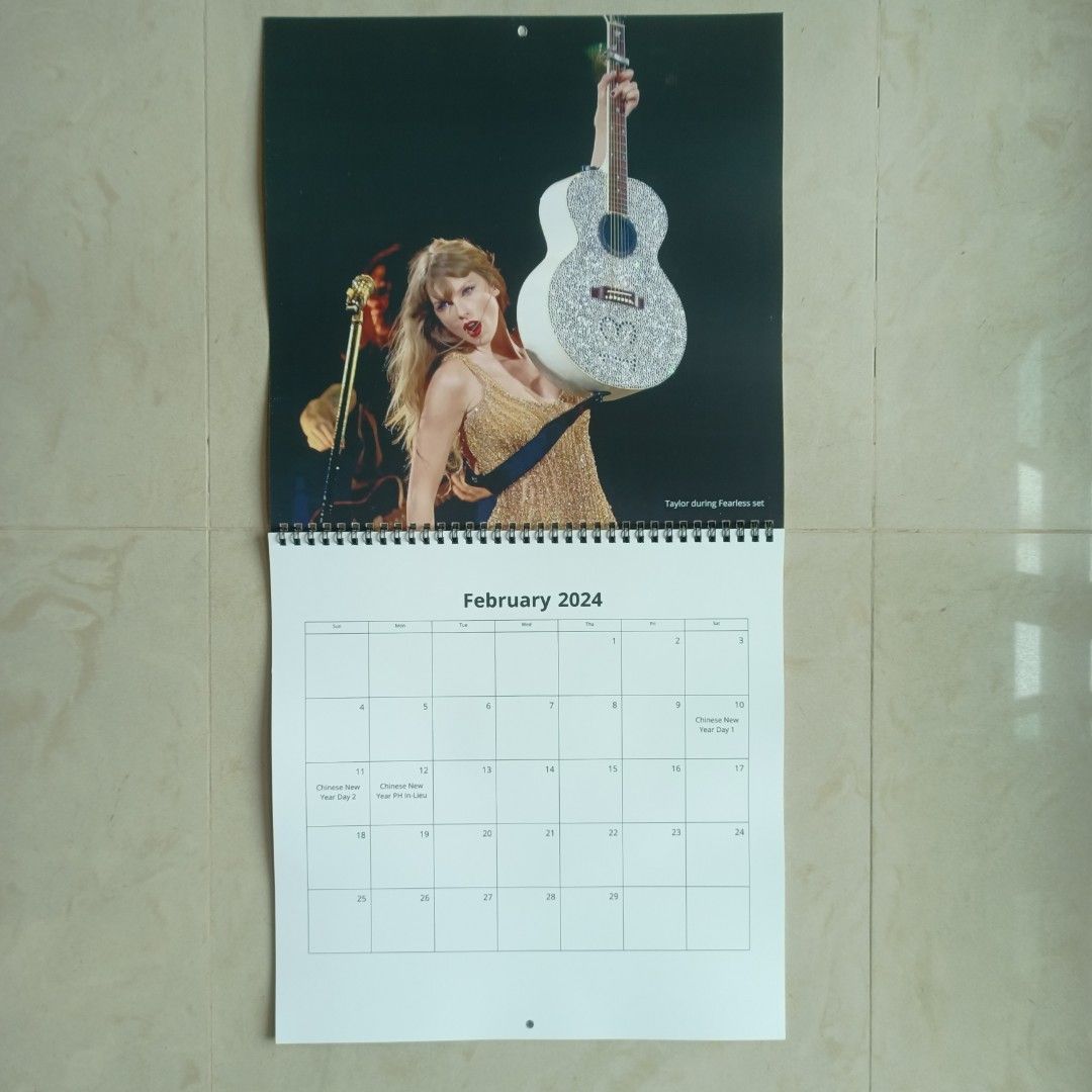 Taylor Swift Wall/ Desk Calendar 2024, Hobbies & Toys, Stationery ...