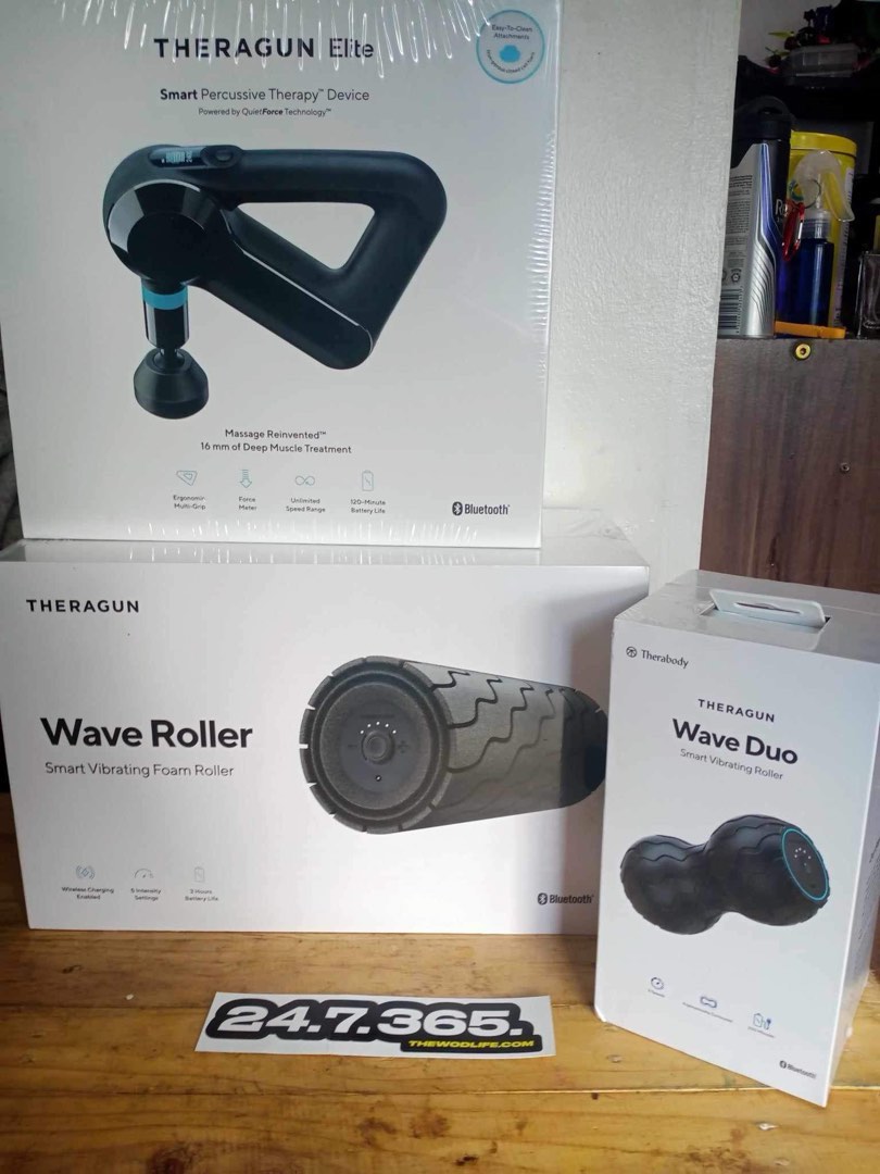 Thera gun, wave roller, and wave duo, Sports Equipment, Exercise ...