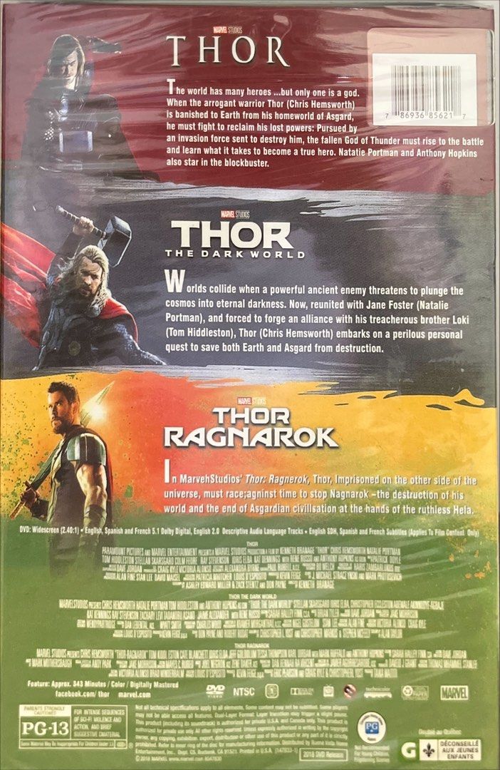 Thor : 3 Movie Collection, Hobbies & Toys, Music & Media, CDs & DVDs on ...