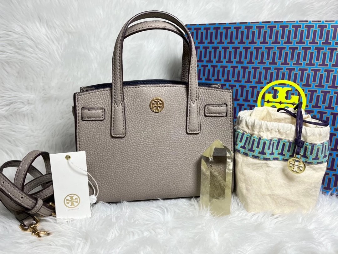 Tory Burch Walker Micro Satchel Gray, Luxury, Bags & Wallets on Carousell