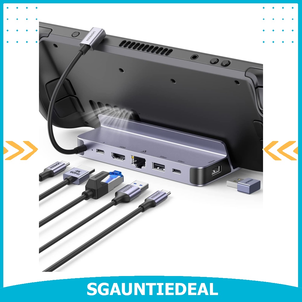 UGREEN Steam Deck Dock, 6-in-1 USB C Docking Station with 4K@60Hz HDMI, Gigabit Ethernet, PD ...