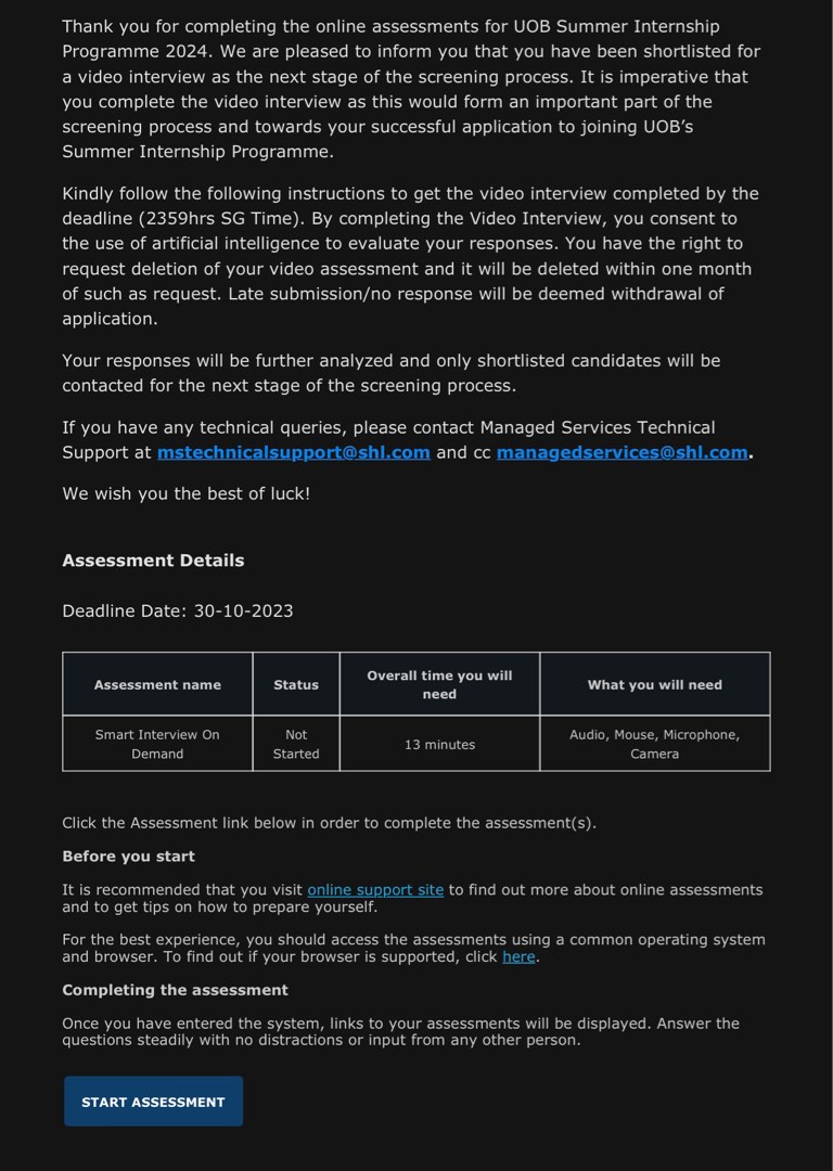 UOB summer internship video interview 2023 question uob vi, Hobbies & Toys, Books & Magazines ...