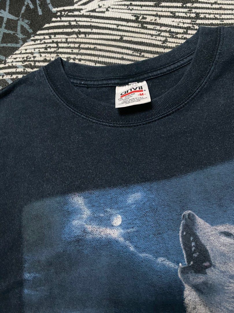 Vintage 90s Howling Wolf Emblem Human-I-Tees, Men's Fashion, Tops ...