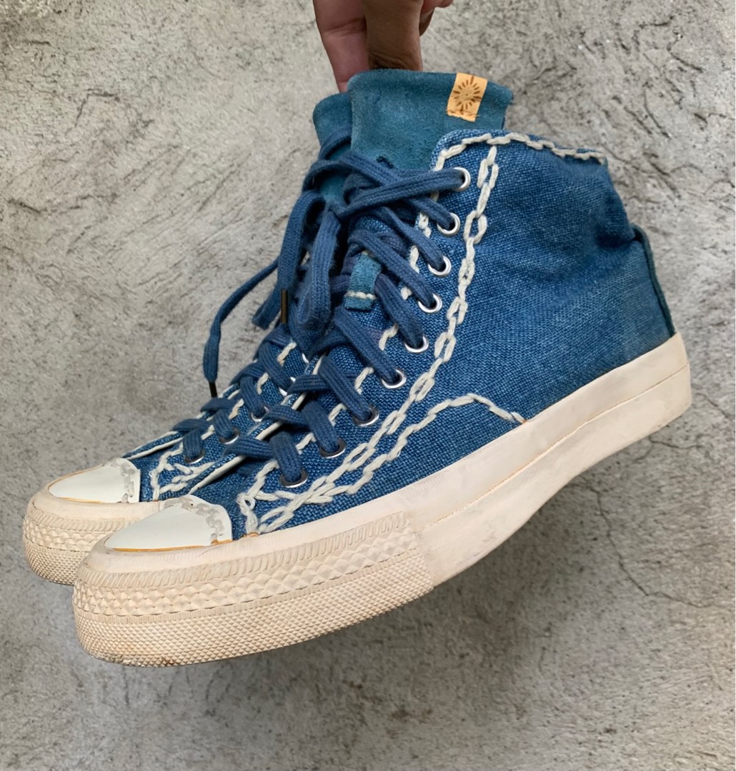 VISVIM SKAGWAY SASHIKO INDIGO SNEAKERS, Men's Fashion, Footwear ...