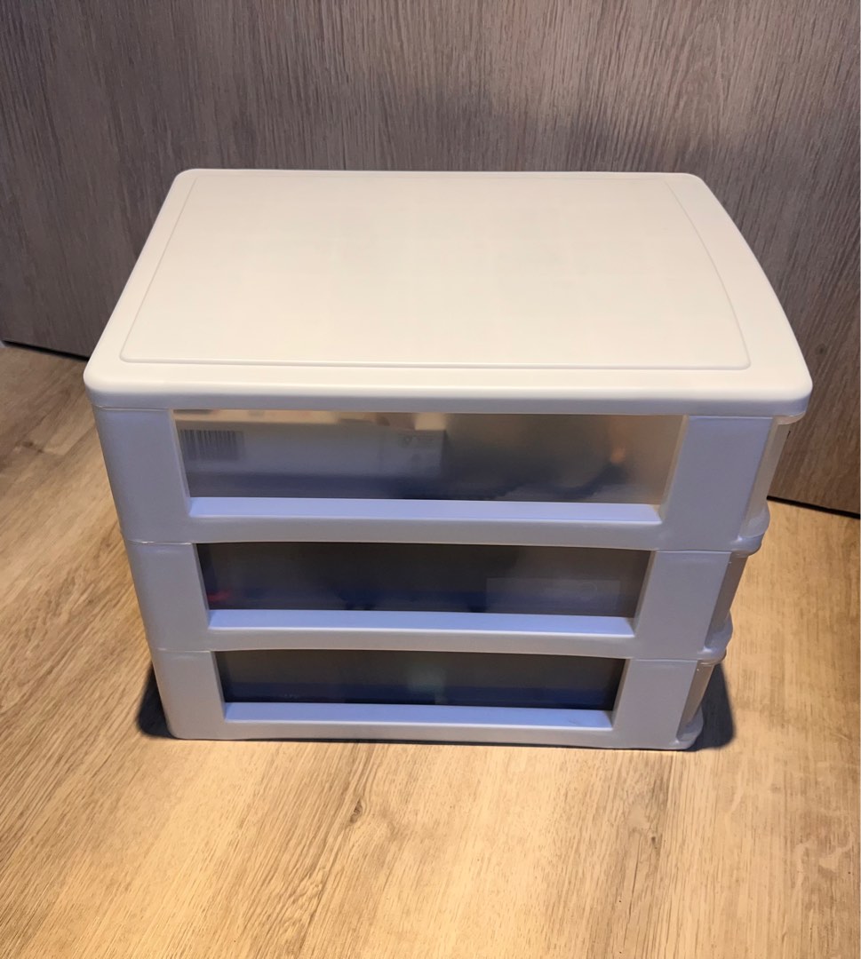 White plastic 3 compartment organiser, Furniture & Home Living, Home ...