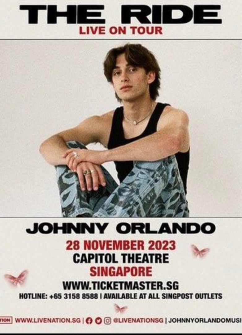 [WTS] CAT 1 johnny orlando the ride tour in singapore concert ticket ...