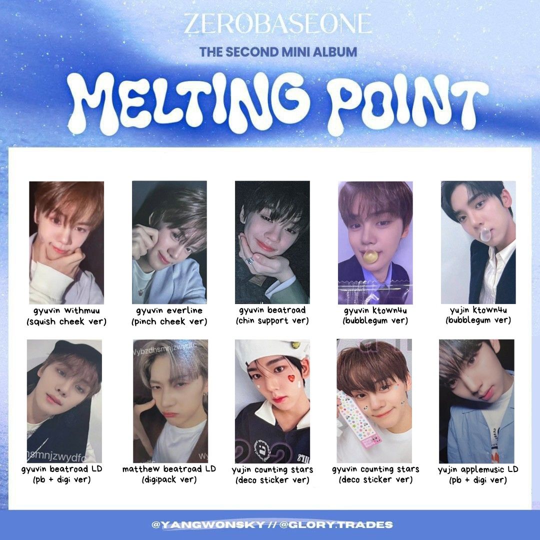 [wts/lfb] zerobaseone zb1 yujin gyuvin matthew melting point pob pcs ...