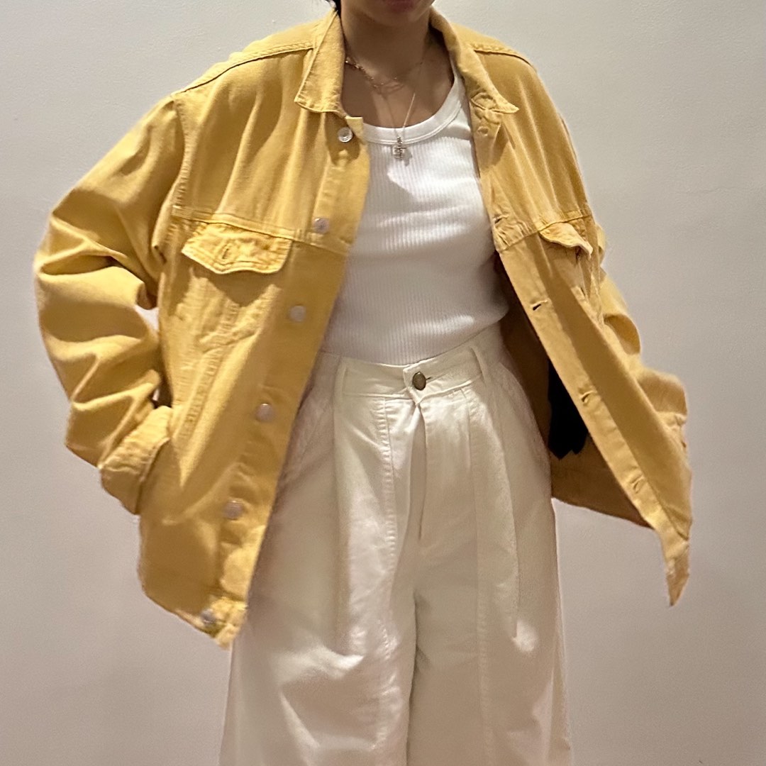 Yellow Denim Jacket Zara, Women's Fashion, Coats, Jackets and Outerwear ...