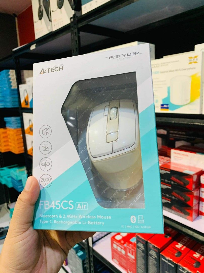 A4Tech FB45CS Air Fstyler Bluetooth & 2.4Ghz Wireless Mouse ...