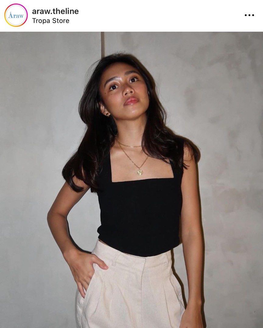 Araw Beton Top in Black, Women's Fashion, Tops, Others Tops on Carousell