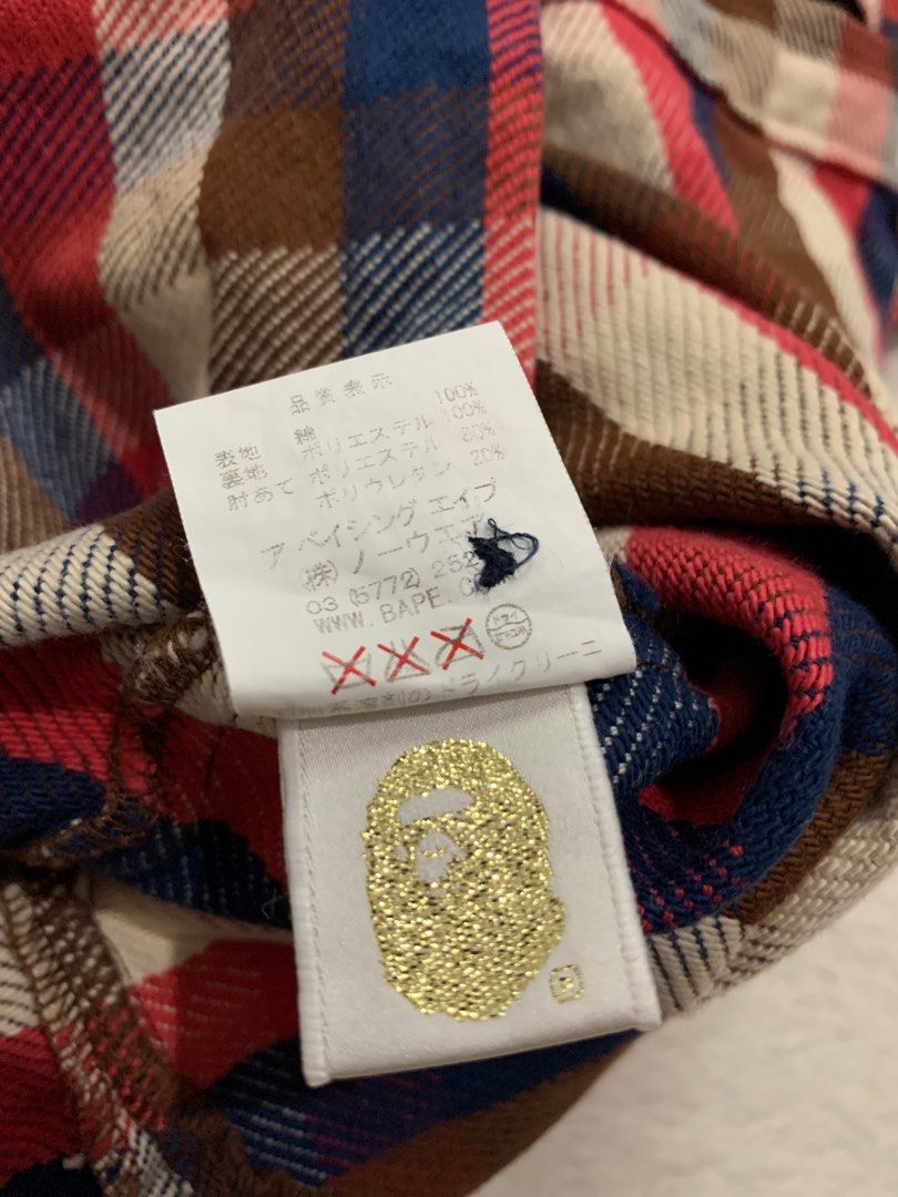 A Bathing Ape - Bape- Heavy Flannel Checkerd, Men's Fashion, Tops ...