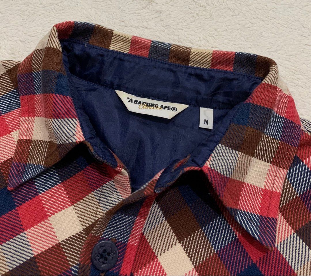 A Bathing Ape - Bape- Heavy Flannel Checkerd, Men's Fashion, Tops ...