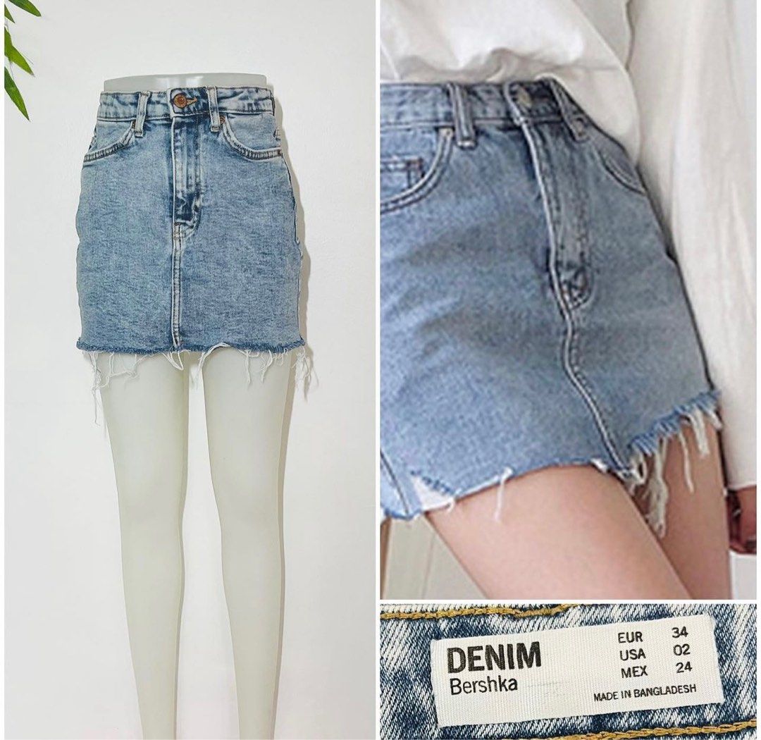 Bershka Denim Skirt, Women's Fashion, Bottoms, Skirts on Carousell