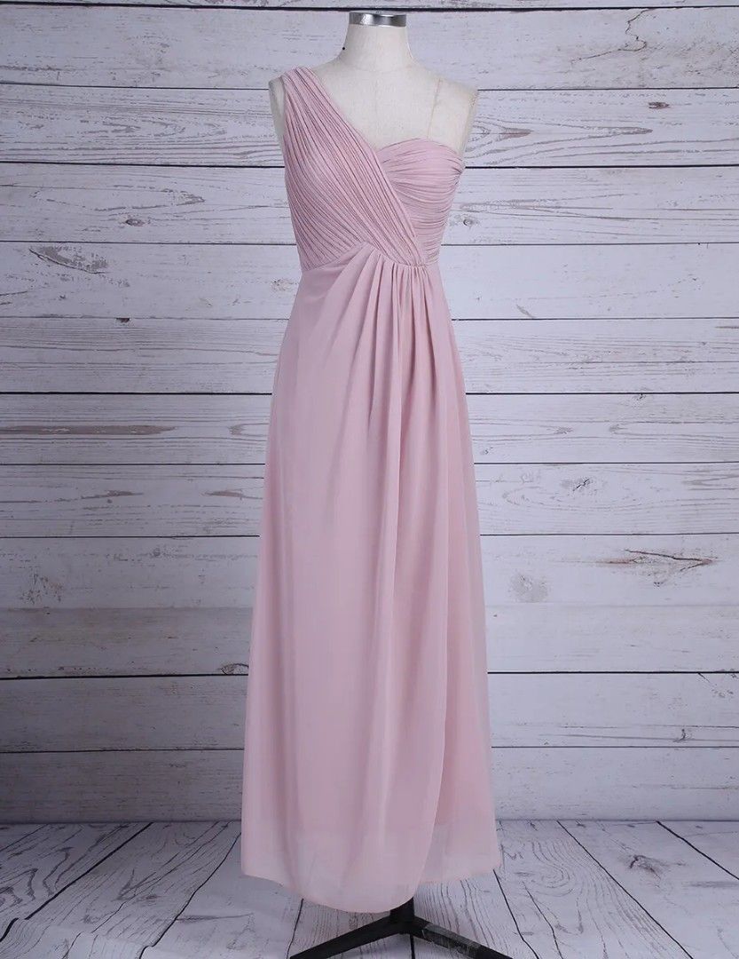 Blush Pink One-Shoulder Maxi Gown, Women's Fashion, Dresses & Sets, Evening dresses & gowns on ...